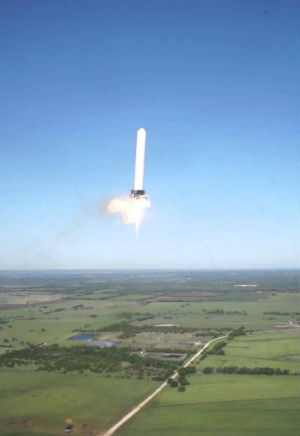 Private space rocket launches and lands vertically, to Johnny Cash song ...