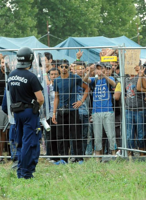 'Like animals in a pen': Hungarian officers 'inhumanely' toss food into ...